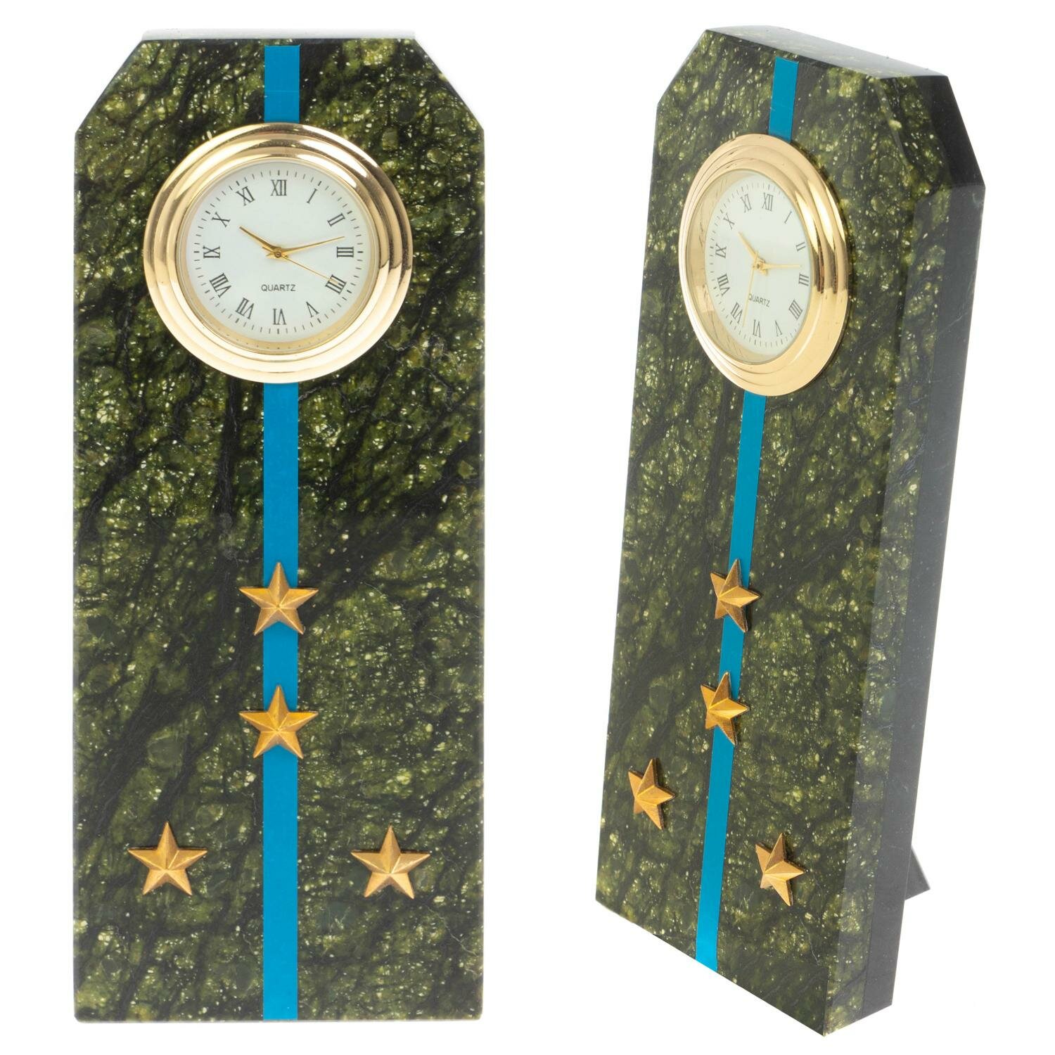 Часы "Погон капитан ВВС, ВКС, ВДВ" серпентинит