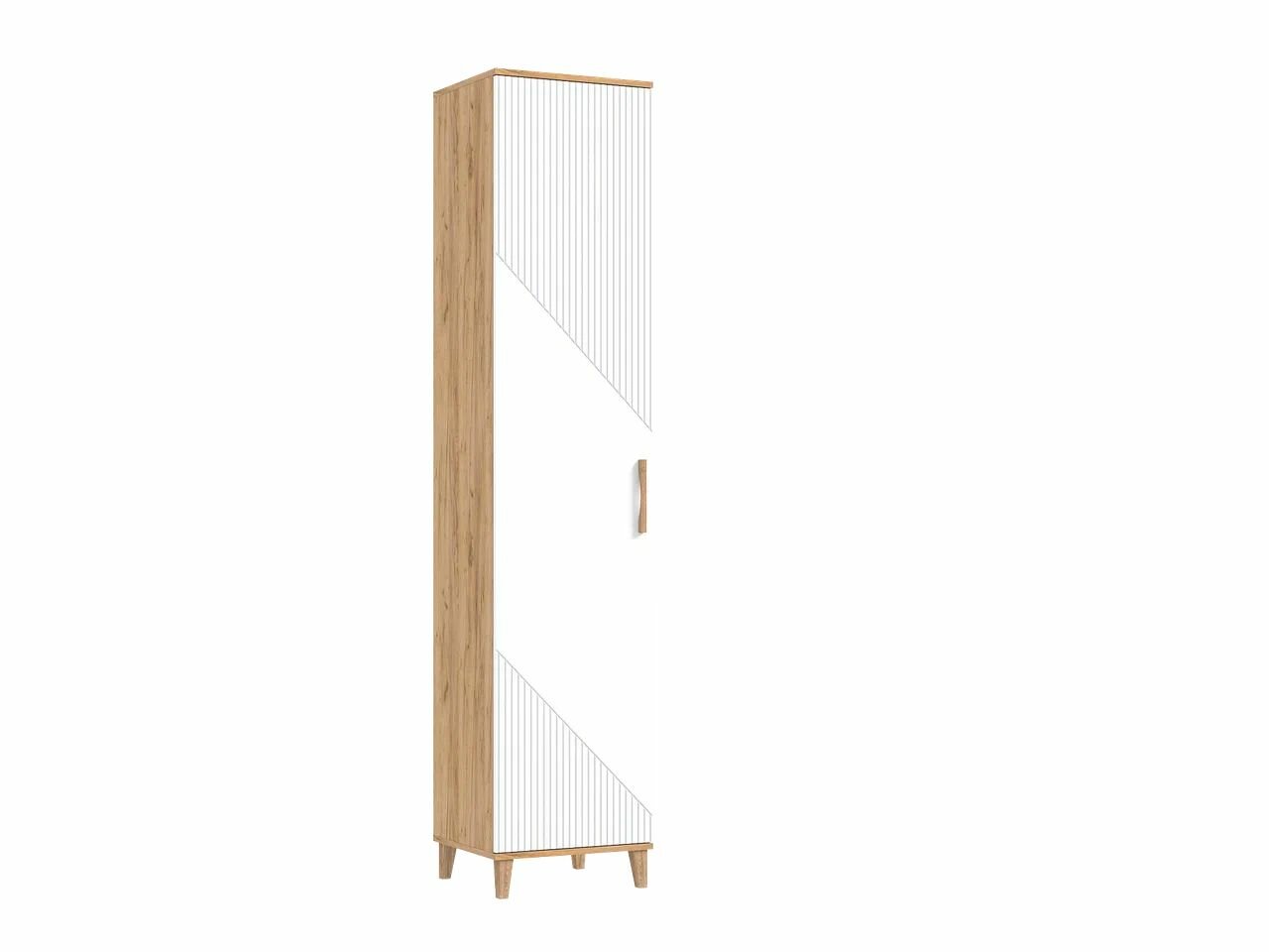 Пенал закрытый Ирис Прихожая (Браш Вайт, Дуб Крафт) МИФ