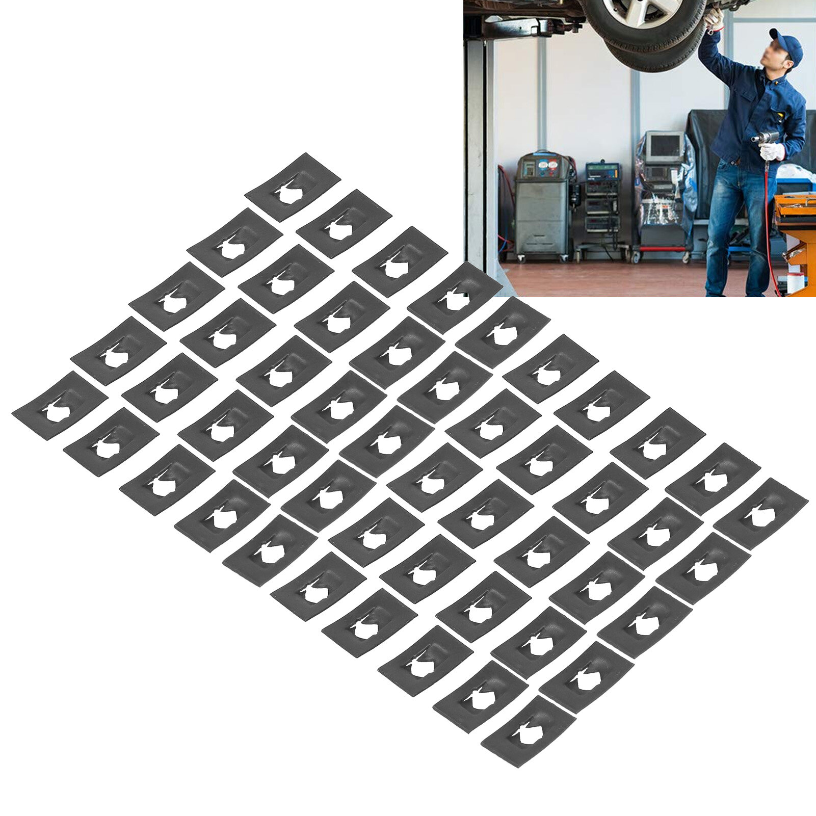 50 шт. пластина из углеродистой стали, пружинная гайка M4, односторонний зажим с язычком, автозапчасти