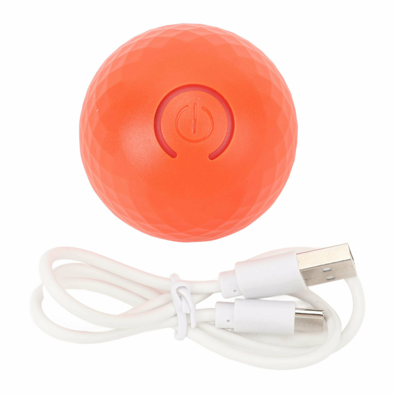 Active Rolling Ball for Dogs PC TPU Motion Activated Automatic Moving Interactive Dog Toy with LED Light Small Medium Large Orange