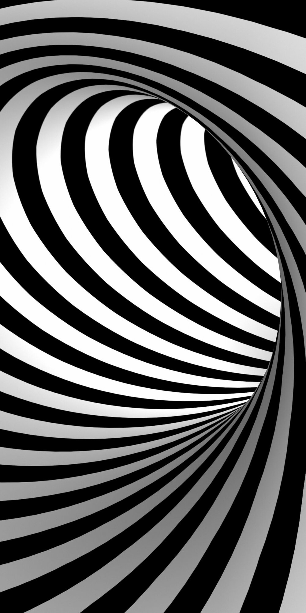 Фотообои Уютная стена "Черно-белая 3D спираль" 140х270 см Виниловые Бесшовные (единым полотном)