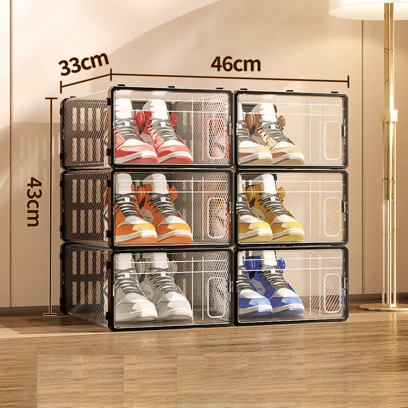 Коробка для хранения обуви Crystal Clear, Черный, 33x23x14 см, 6 шт