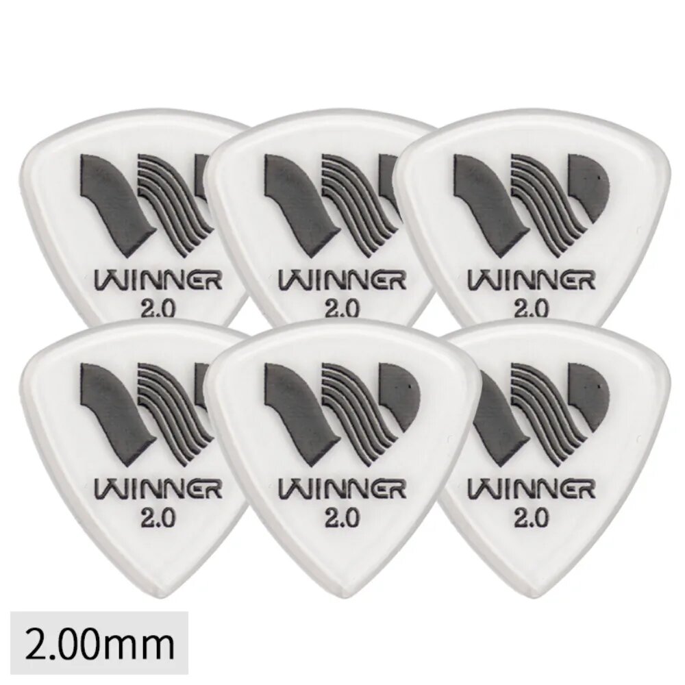 Медиаторы для гитары Winner 2.0 мм, White-6Pcs