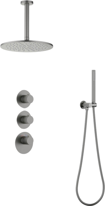 Душевой комплект Timo Saona SX-2399/18SM С внутренней частью, с термостатом, черное золото