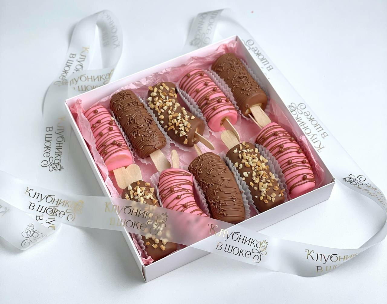 Бананы в шоколаде Premium Box 10 бананов в бельгийском шоколаде