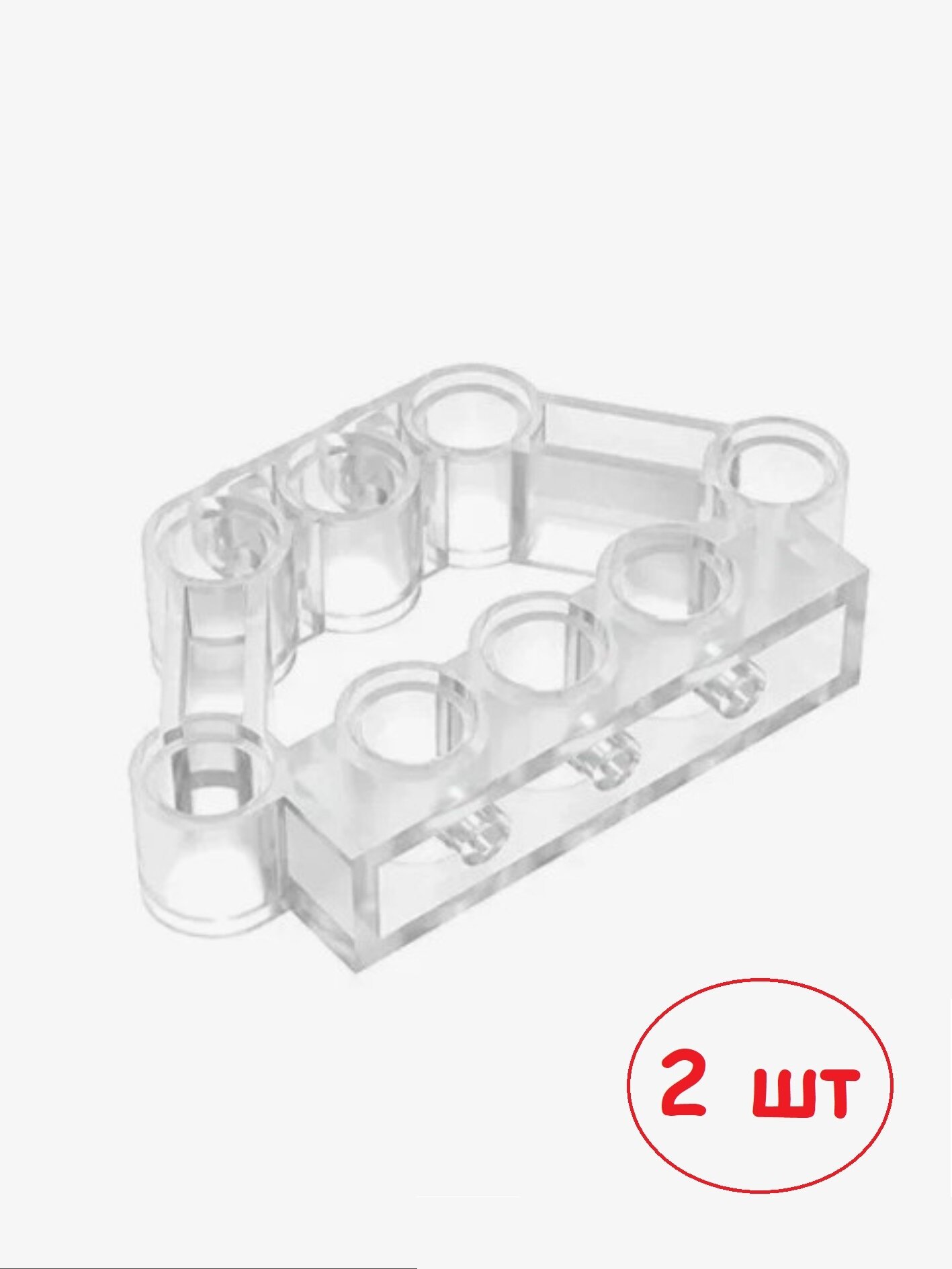 Деталь конструктора робототехники Соединитель 32333 Technic, Pin Connector Block 1 x 5 x 3 прозрачный, 2 шт