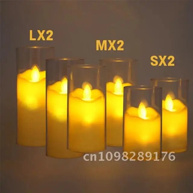 Мерцающие LED свечи из акрила, набор из 6 штук A LX2 MX2 SX2