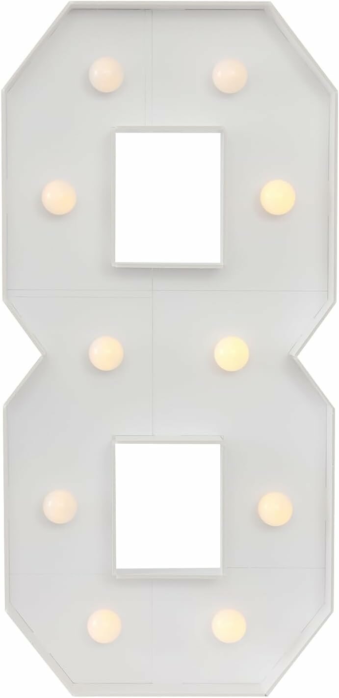 Светящиеся цифровые светильники, светодиодные цифры, большие декоративные 3D-светильники, светящиеся буквы на день рождения, украшение свадебного бара, высота 100 см (10× светодиодных светильников)