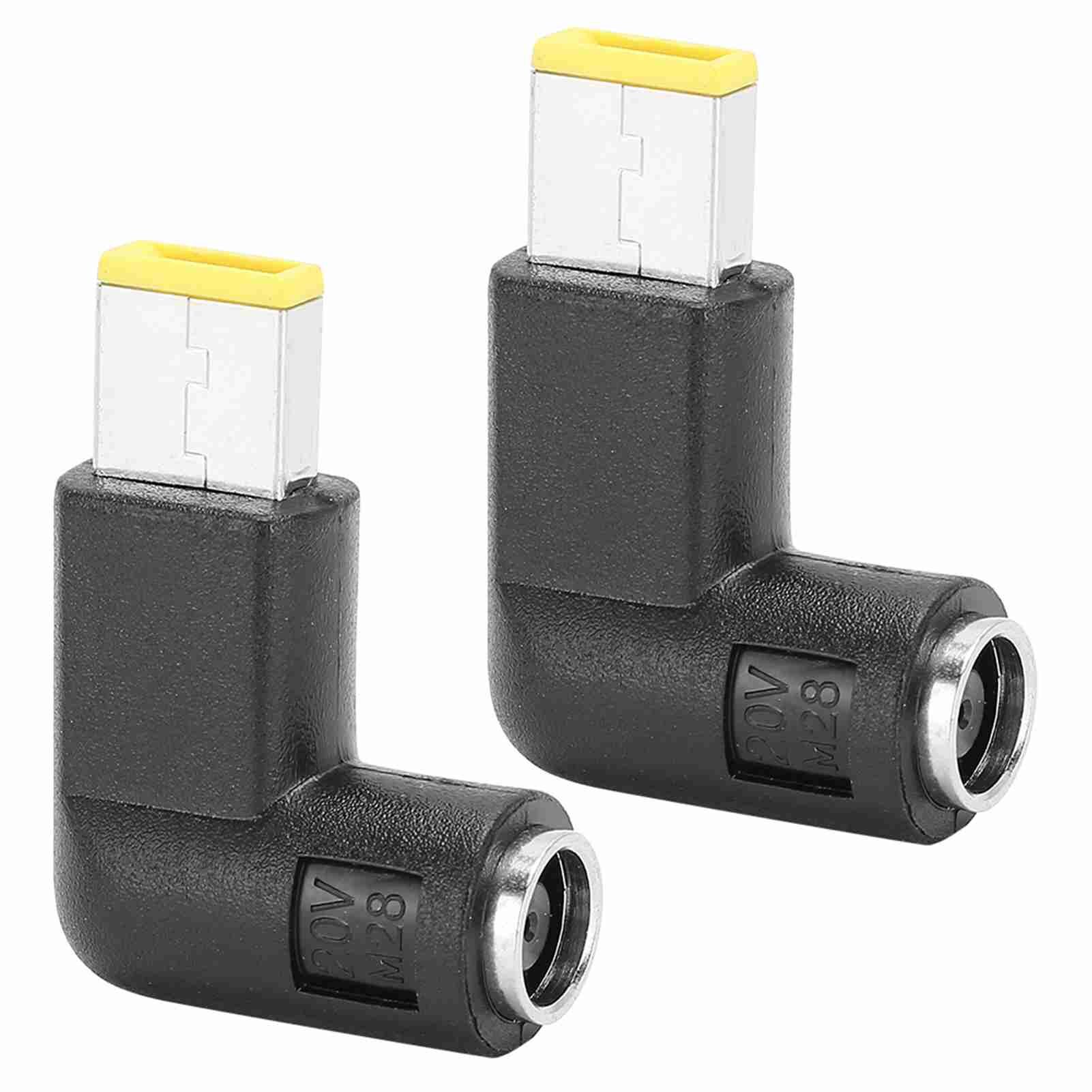 2 шт. угловых соединителя питания DC7,9 x 5,5 мм, квадратный штекер, черный, аксессуар для ПК ThinkPad