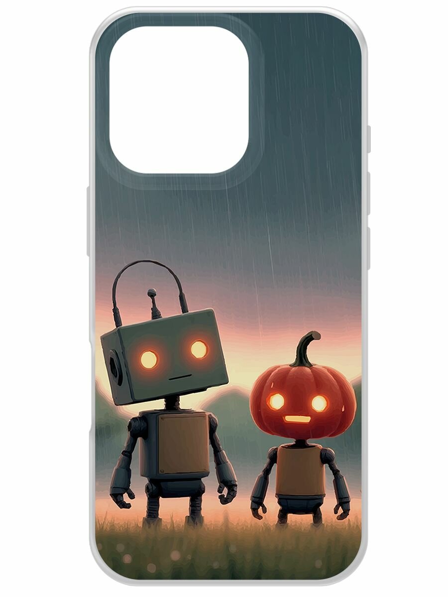 Чехол-накладка Krutoff Clear Case Кенты для iPhone 16 Pro, прозрачный, силикон