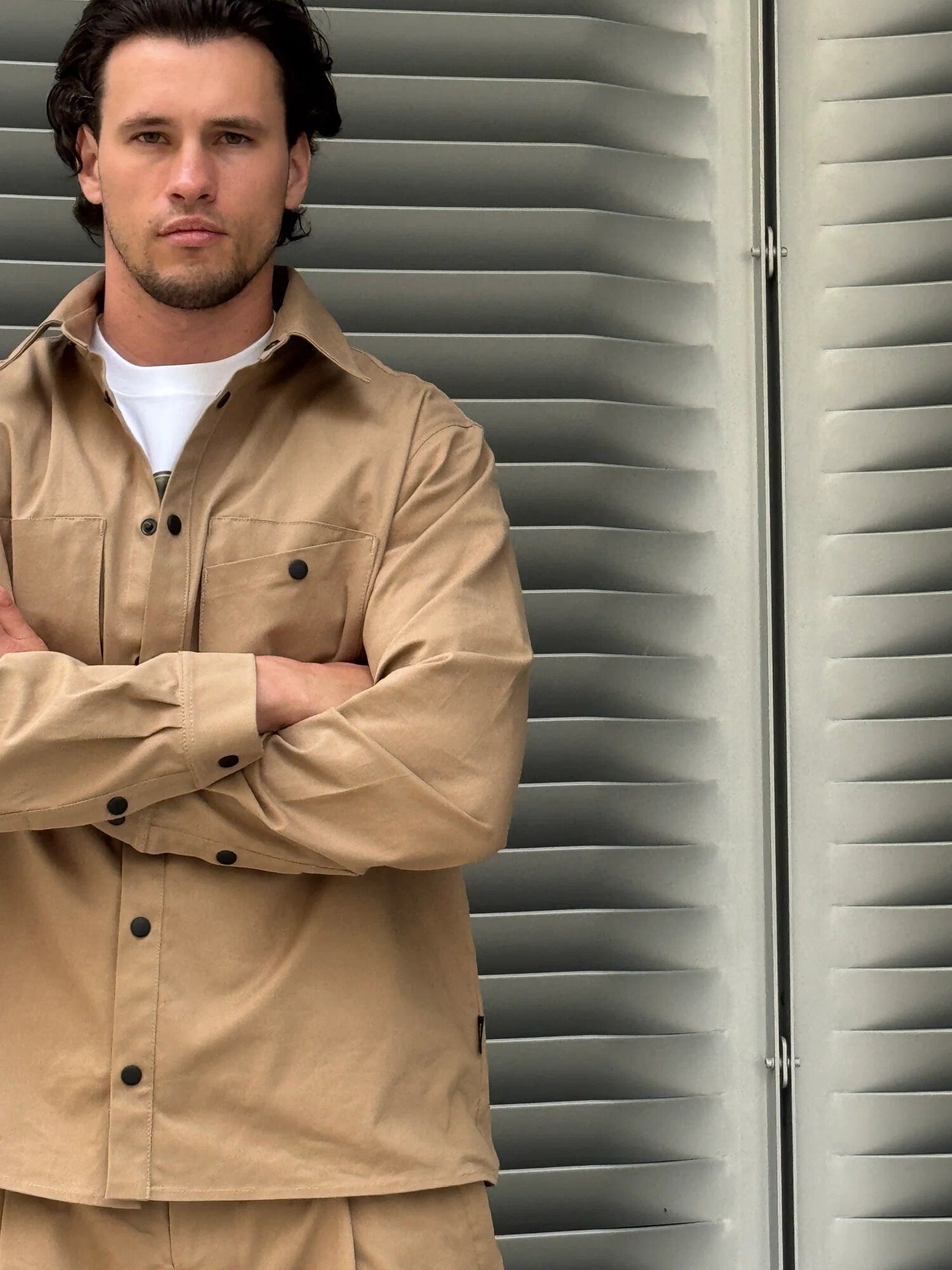 Рубашка Рубаха- китель хлопок беж, "Пустыня"