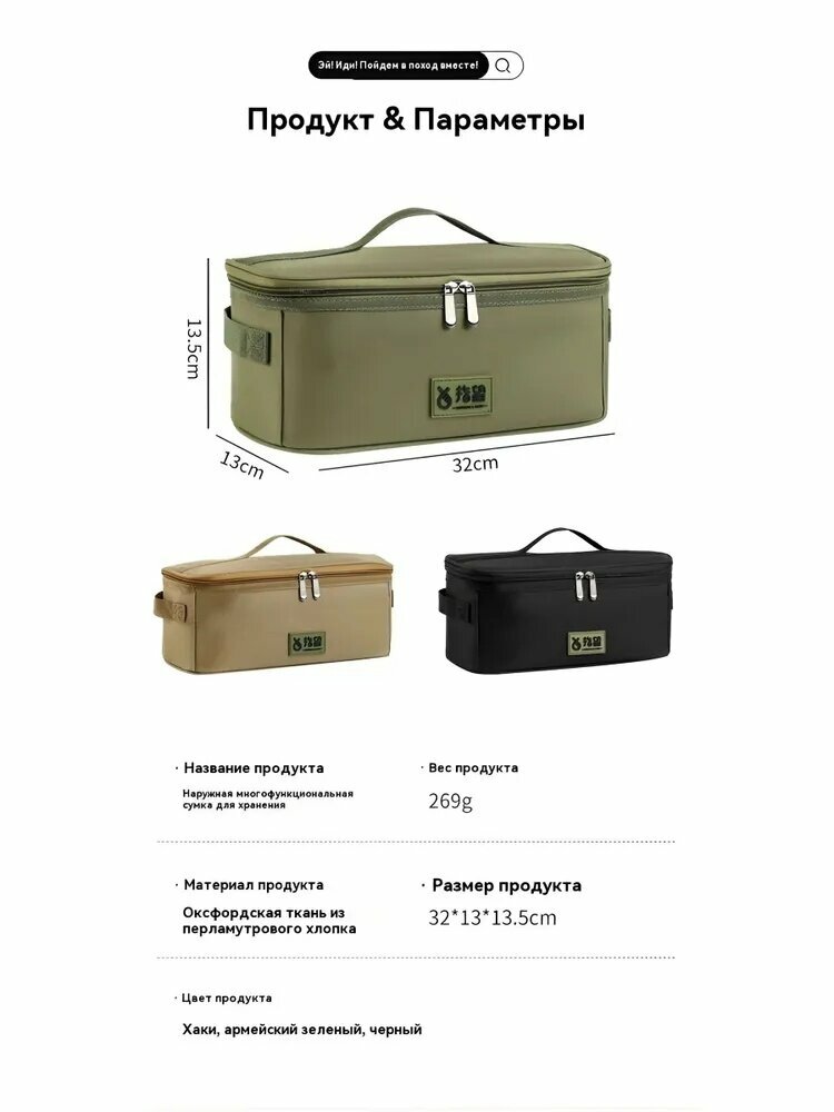 Набор из 3 сумок-органайзеров для кистей и красок (черный, зеленый, хаки). Водонепроницаемые, ударозащитные, с усиленными ручками.