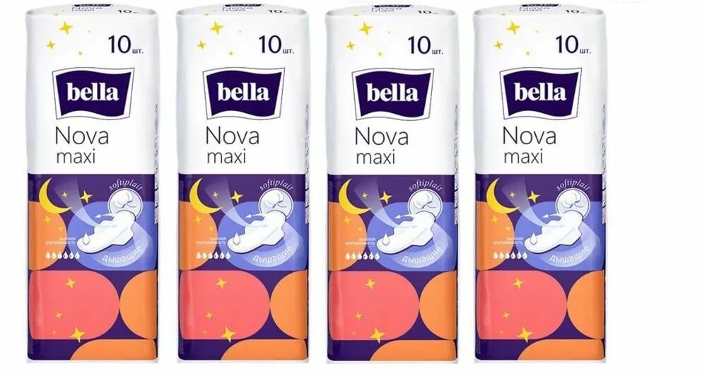 Прокладки гигиенические, Bella Nova Maxi Softiplait Air, 10 шт, 4уп