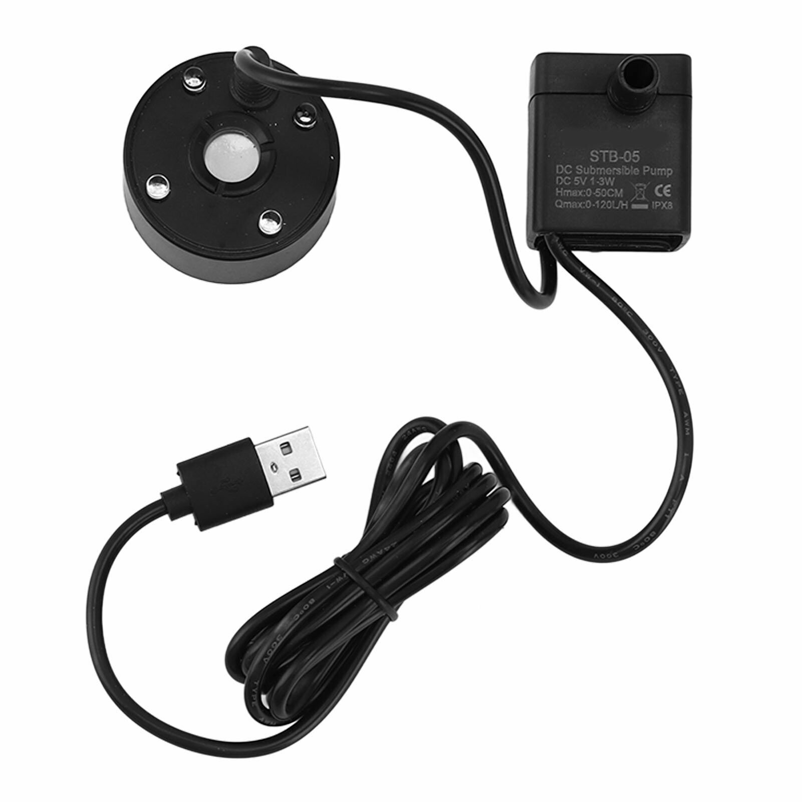 USB-генератор тумана с насосом, светодиодной подсветкой, цветным фонтаном-распылителем, увлажнителем воздуха 5 В для пруда, сада, офиса, черный цвет