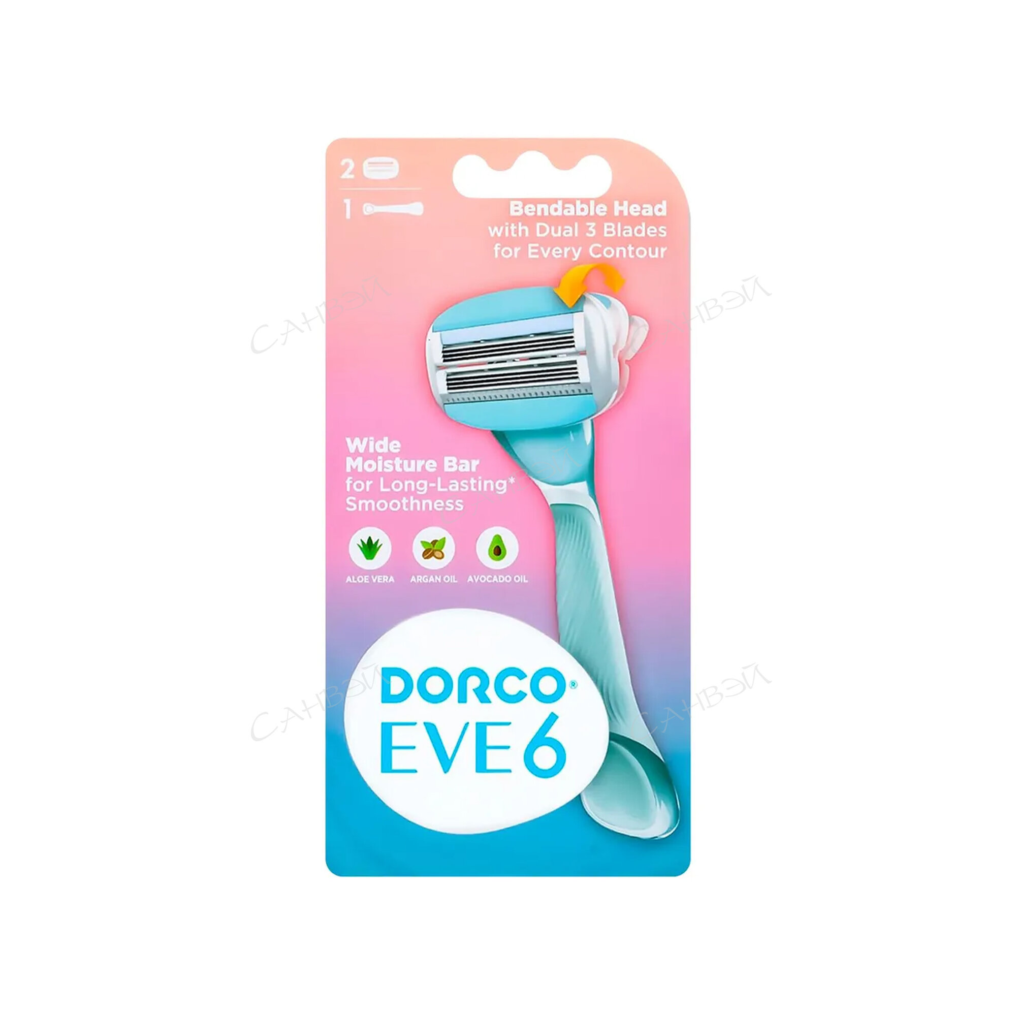 Dorco Eve 6 Simple бритвенный станок, 1 шт, с 2 сменными лезвиями в комплекте