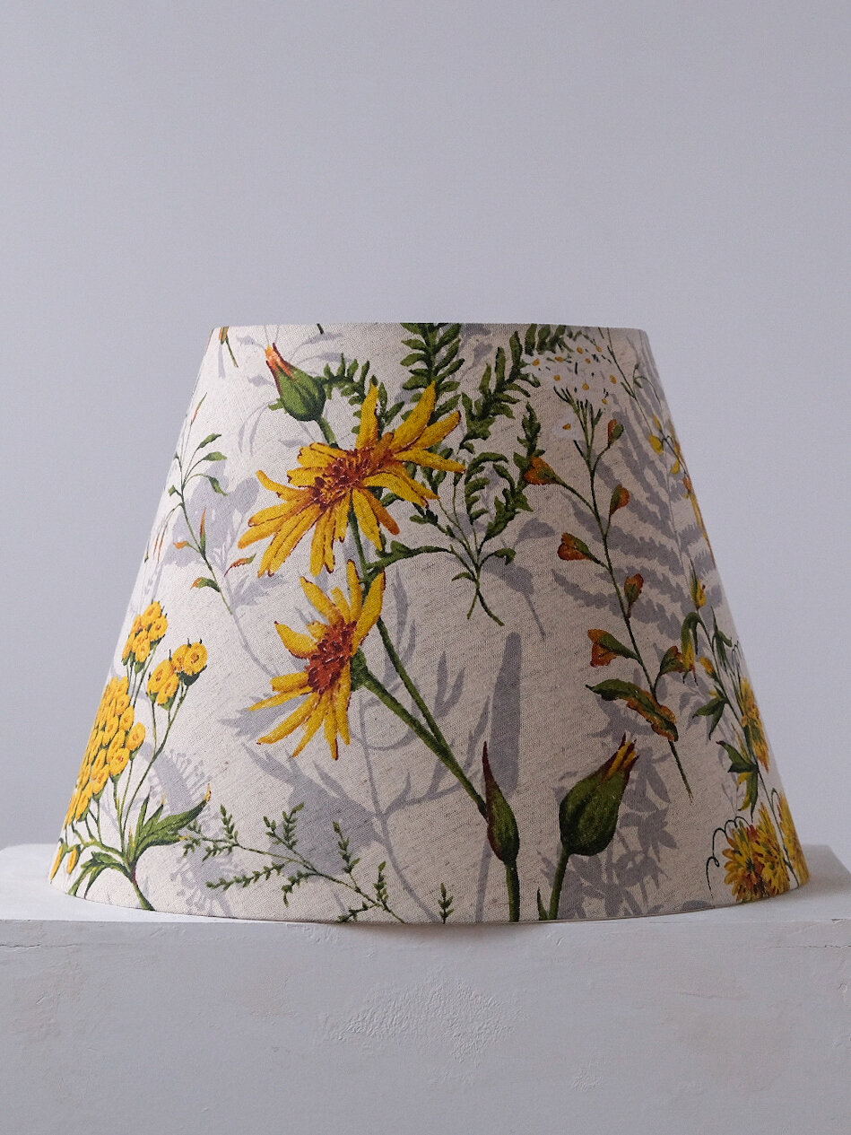 Абажур для торшера и напольного светильника "Льняная осень", 35 см