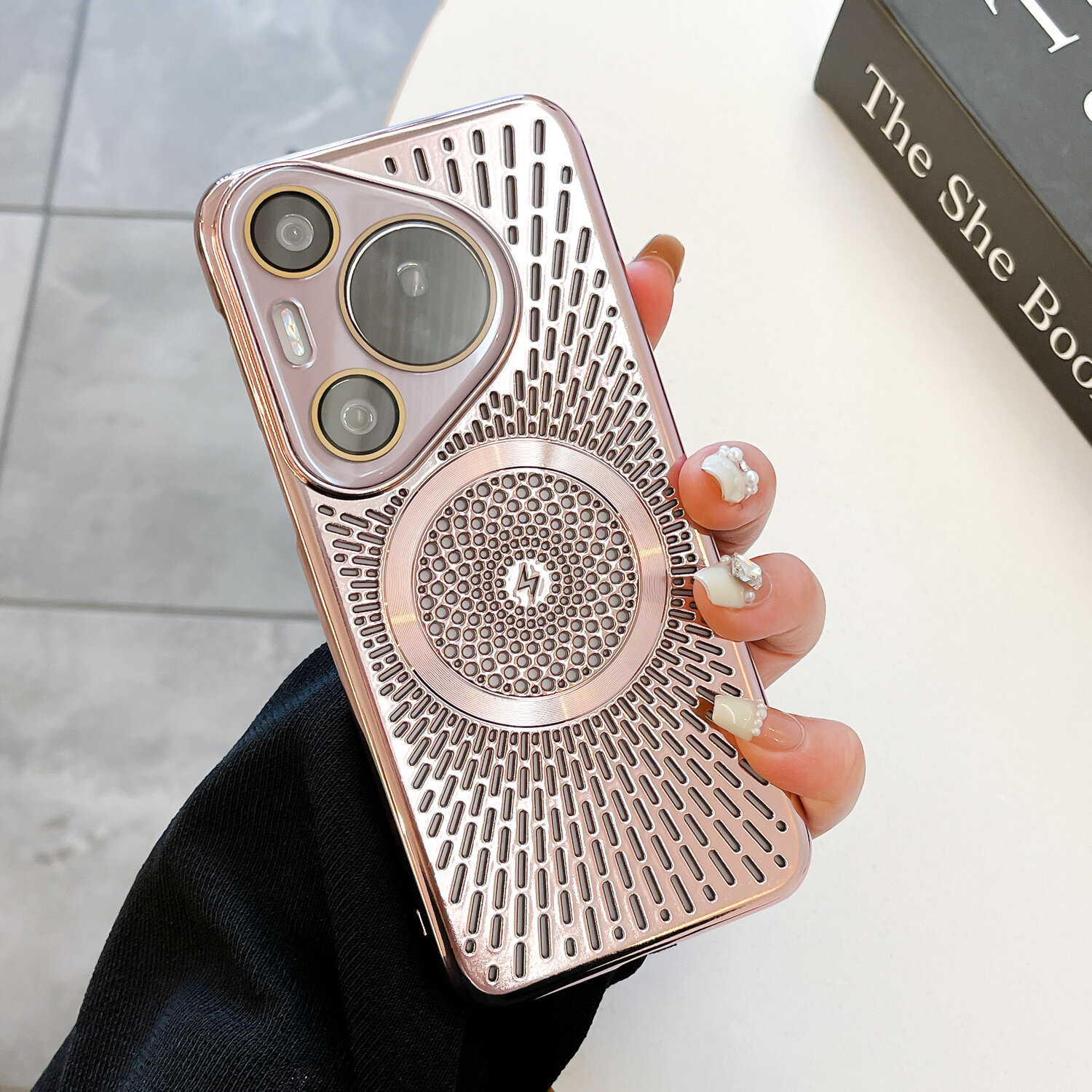 Чехол Для Huawei Pura 70 Pro / Хуавей Пура 70 Про+, soft touch, чехол-кардиомонитор, поликарбонат (PC), защита камеры, ударопрочный, усиленные углы, Huawei, Huawei Pura 70 Pro, Huawei Pura 70 Pro+, pink,