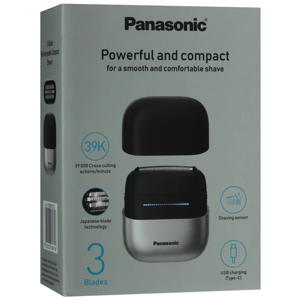 Электробритва Panasonic ES-CM3BKS521, сеточная, влажное/сухое, сенсор