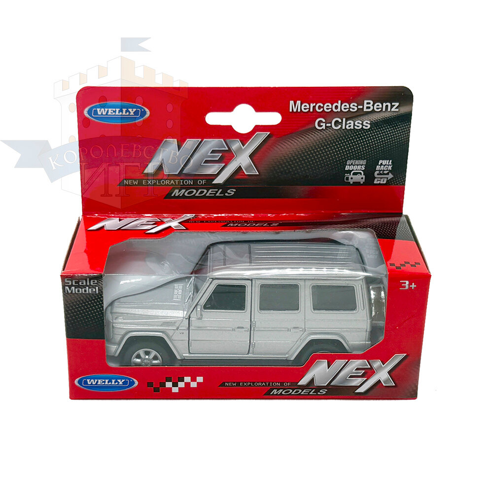 Машинка Welly Mercedeces-Benz G-Class, серебристый, 1:38, арт.43689W