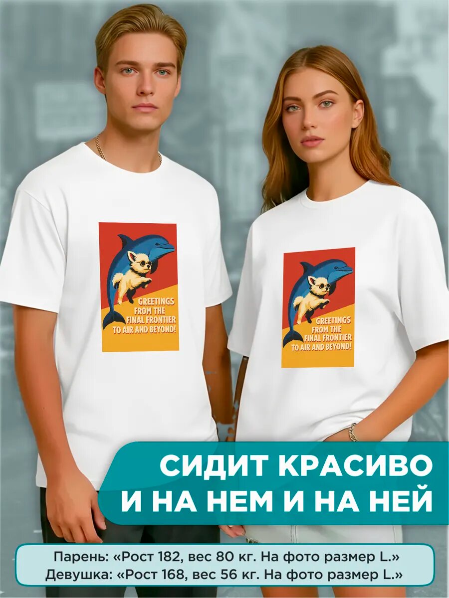 Футболка PRINTSHOT, 1 шт., размер XL, белый — фото 1