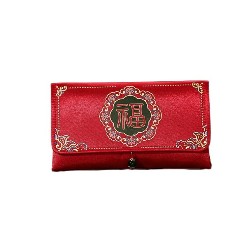 Красный парчовый конверт для подарков Style C