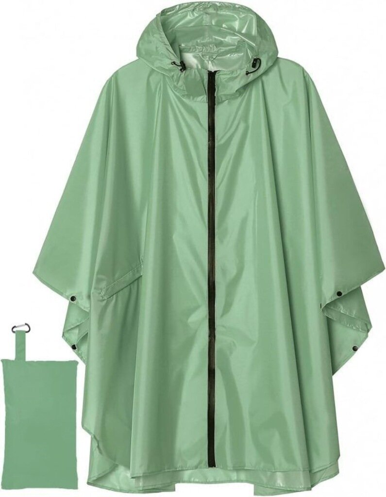 Длинный дождевик для кросс-граничного использования, походный пончо, расширенный, портативный, водонепроницаемый, с молнией, для сильного дождя, тонкий дождевик