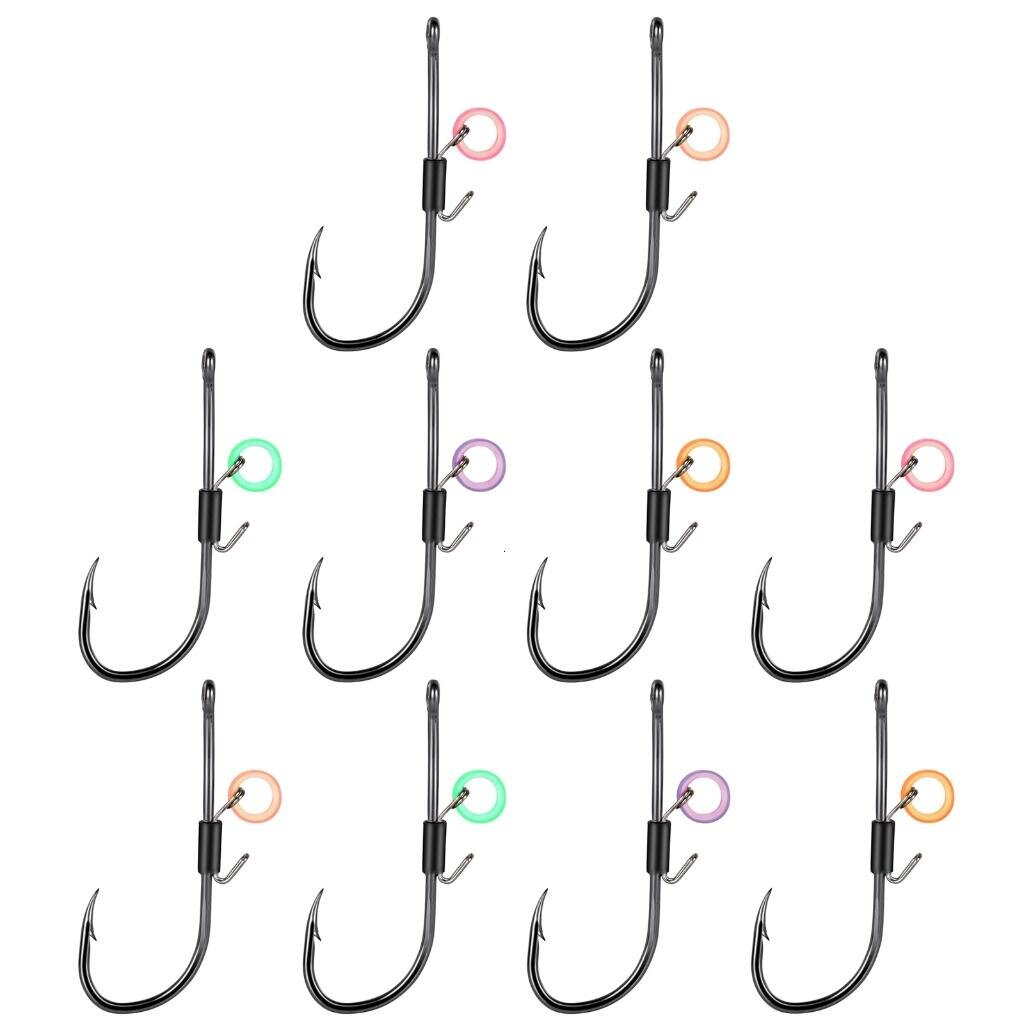 Крючок с длинным цевьем и бородкой для фидерной оснастки, 10 шт, L