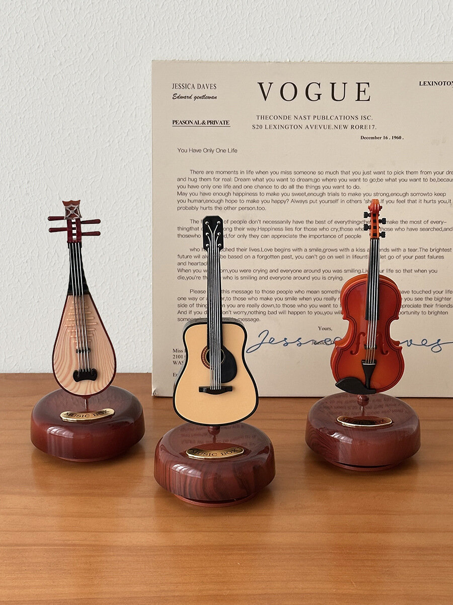 Винтажный музыкальный инструмент, музыкальная шкатулка в виде скрипки, подарок на день рождения, классическое декоративное украшение