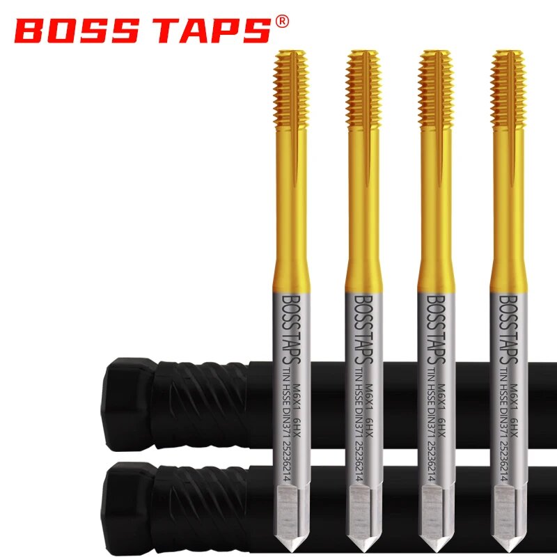 Метчики BOSS HSSE-M42 DIN 371 376 M4X0.7 6HX DIN371, Tin Coating