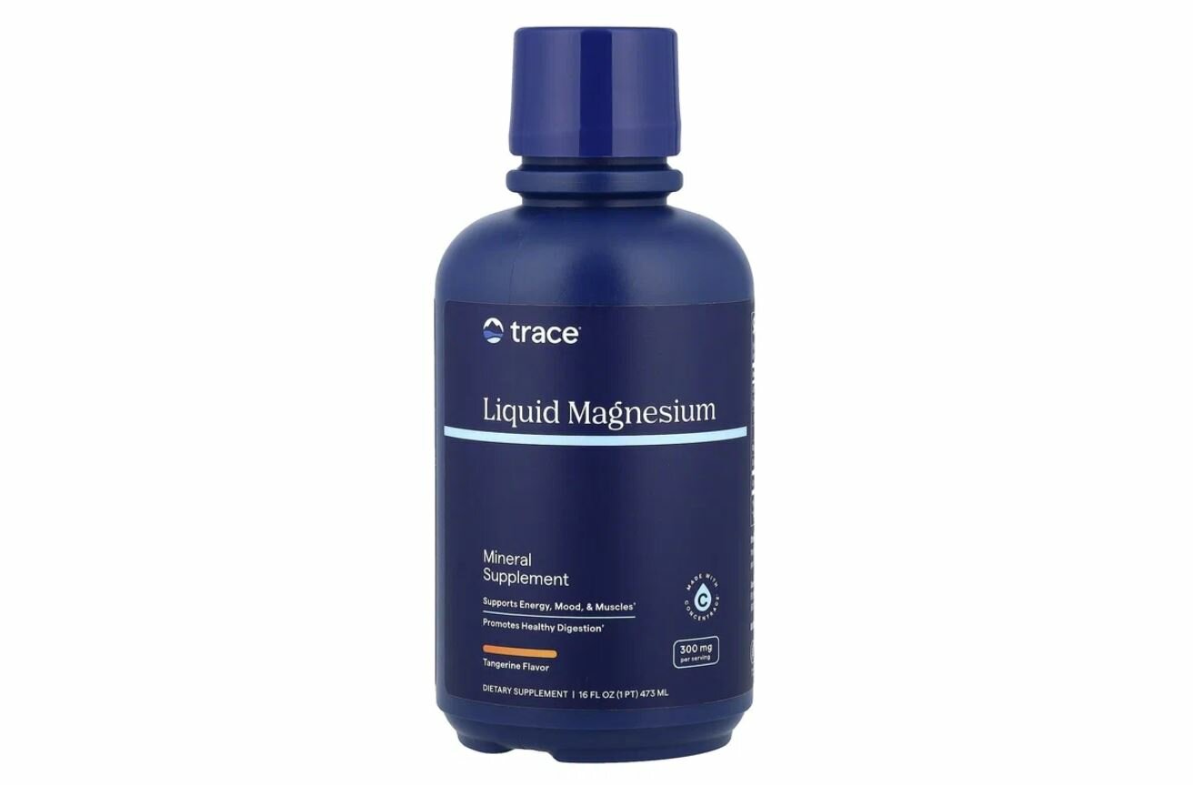 Trace Minerals, Liquid Magnesium, Жидкий магний, со вкусом мандарина, 473 мл