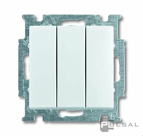 Выключатель ABB трехклавишный без подсветки пластмасса альпийский белый