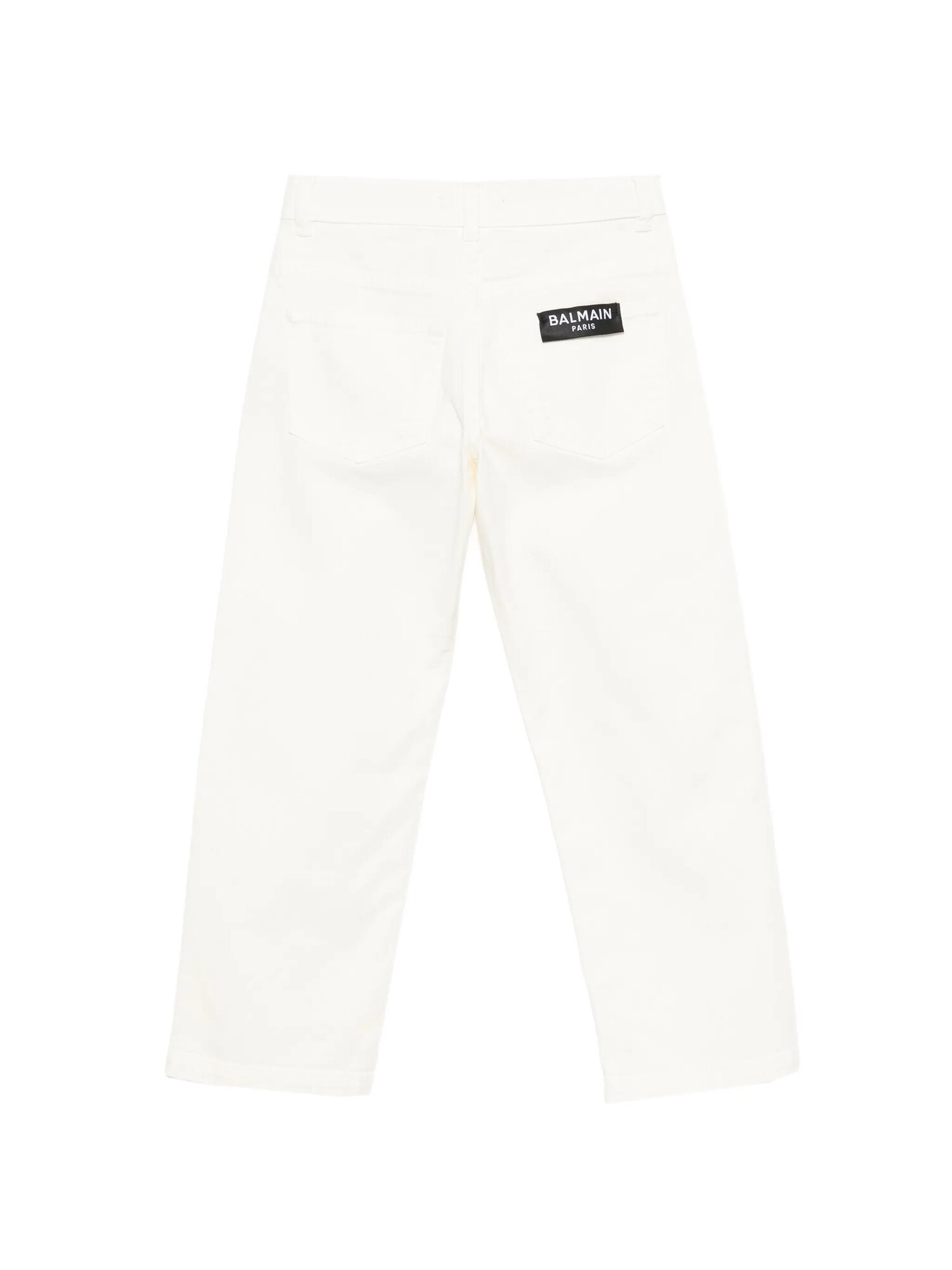 Джинсы BALMAIN Button-embellished jeans, размер 8 лет, бежевый/белый — фото 1