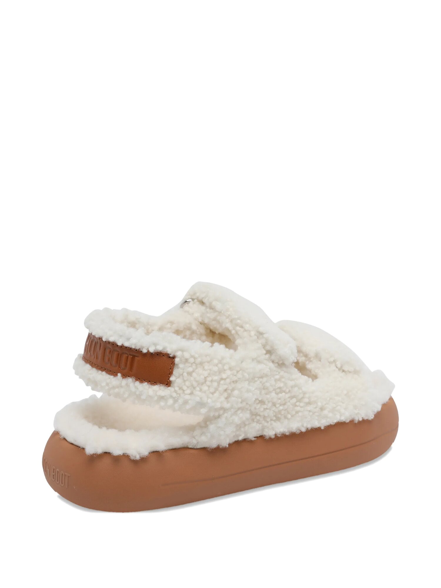Босоножки MOON BOOT Shearling platform sandals, размер 37 EU, white — фото 1