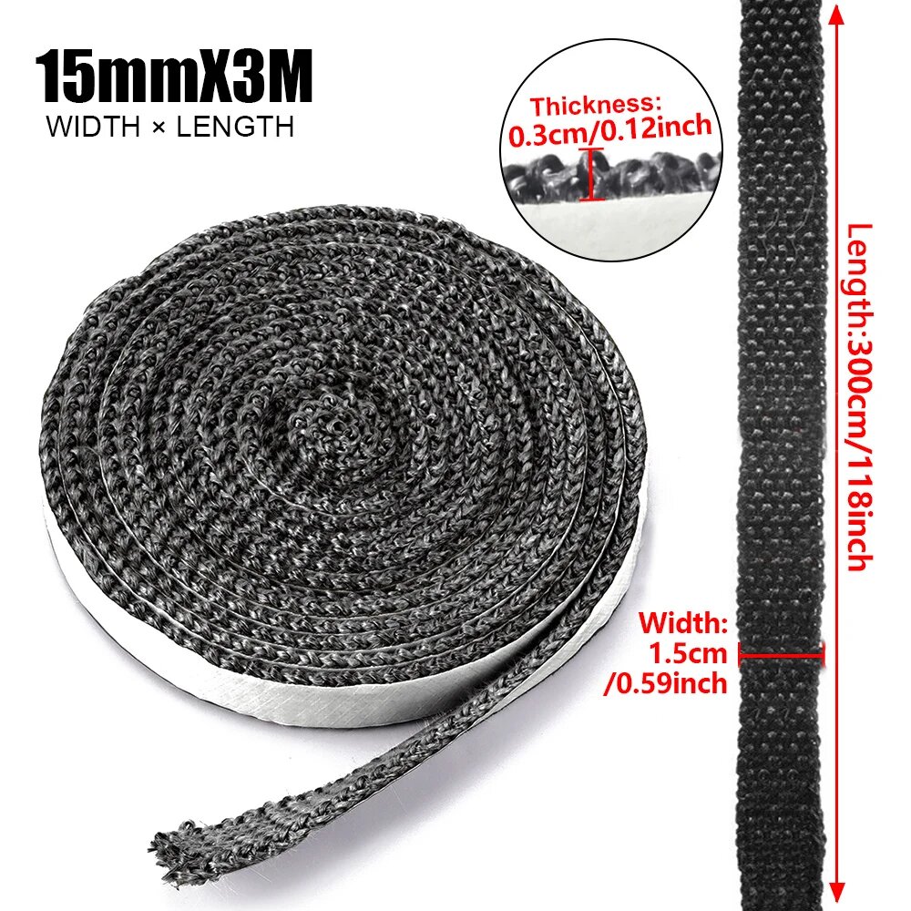 Самостоятельная стеклотканевая лента для печей 2м/3м 15mmx3mm-3m