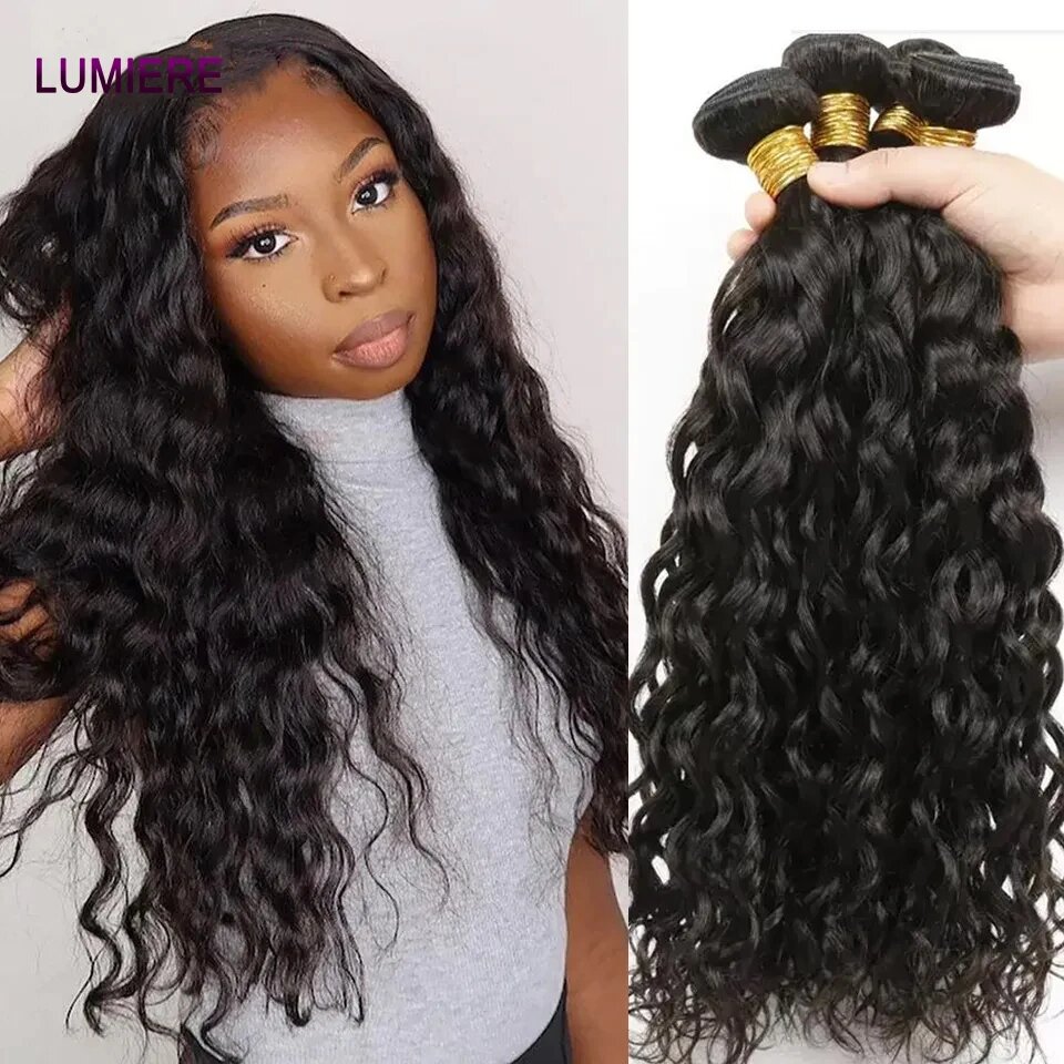 Натуральные волнистые волосы Lumiere Hair 1/3/4 пучка 8-40 дюймов 12nches (1 Bundle )