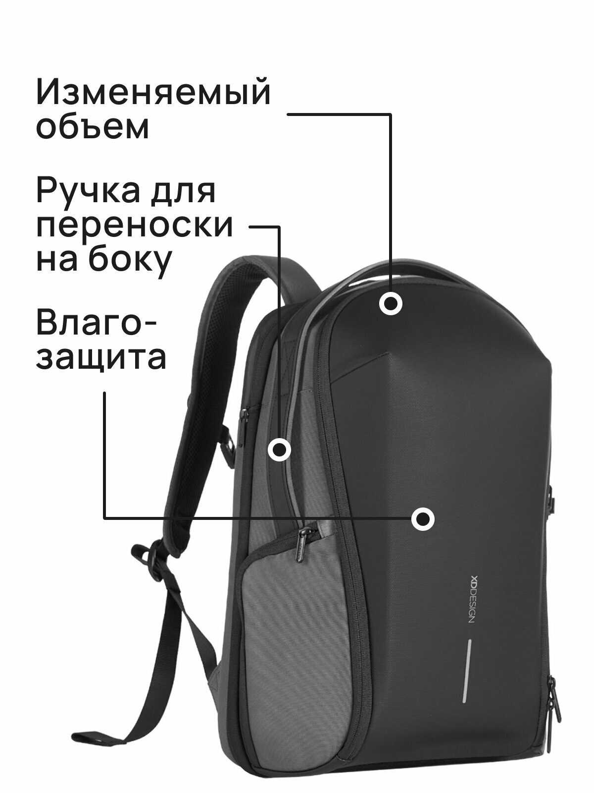 Городской рюкзак для ноутбука XD Design Bizz Backpack (Серый) — фото 1