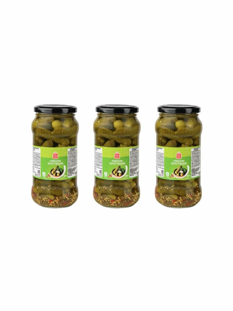 Fine Life Огурцы маринованные Хрустящие пикули, 500 г, 3 шт