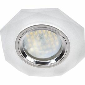 Ecola MR16 DL1652 GU5.3 Glass Стекло 8-угол с прямыми гранями Матовый / Хром 25x90 [FN1652EFF.]