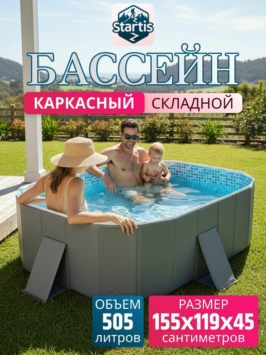 Бассейн складной каркасный 160 см