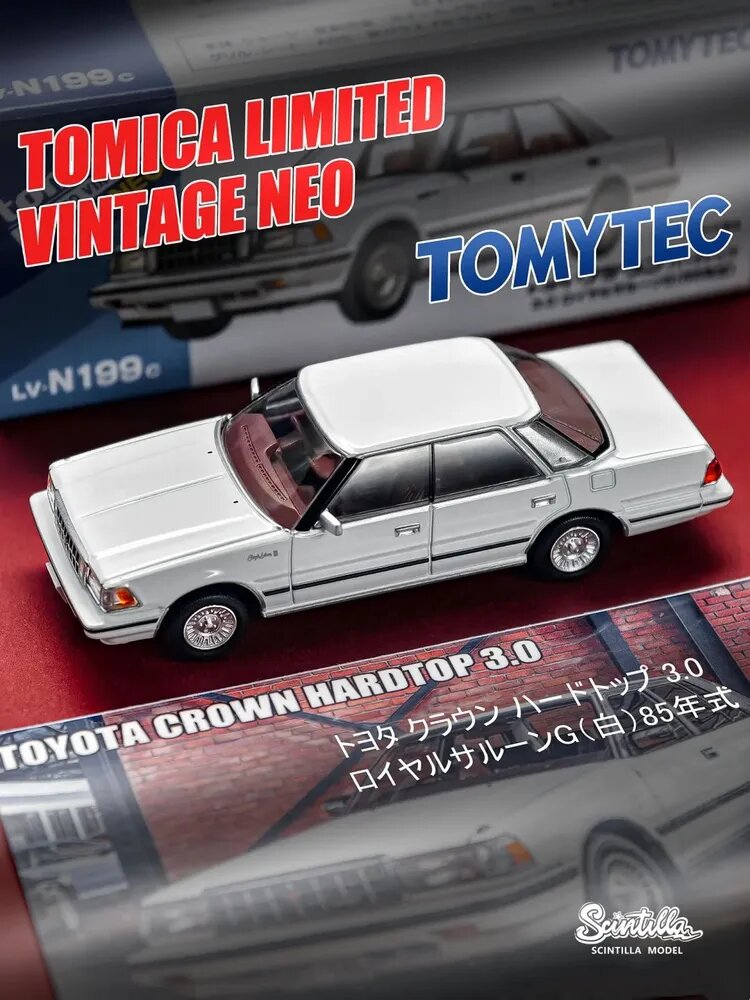 Масштабная модель автомобиля Tomytec 1/64 Tomica Limited Vintage(TLV)LV-N199c TOYOTA CROWN HARDTOP 3.0 литая модель Alloy Car Model Collection Gift