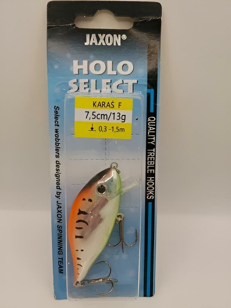 Воблер для рыбалки JAXON HOLO SELECT KARAS F 75: плавающий крэнк, 75мм,13г