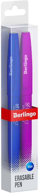 Ручки гелевые Berlingo Correct стираемые синие, 2шт