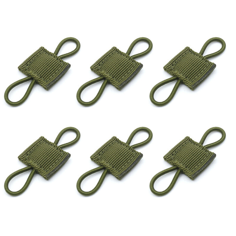 Клипсы MOLLE для рюкзака из полиэстера с эластичным фиксирующим ремнем, 6 шт, зеленые