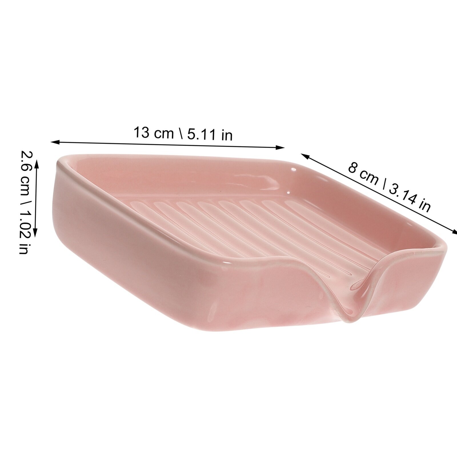 Подставка Для Мыла Керамическая Розового Цвета 13X8X2.6Cm С Удобной Дренажной Системой И Устойчивым Дном