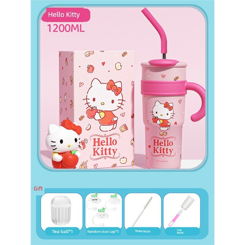 Большая офисная кружка Miniso Sanrio с соломинкой, подарок для девочек, гигантская кружка с Синамороллом 2.1 л_Hello