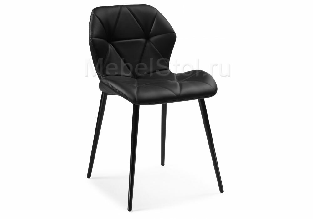 Стул на металлокаркасе Woodville Вальд Экокожа черный/Черный