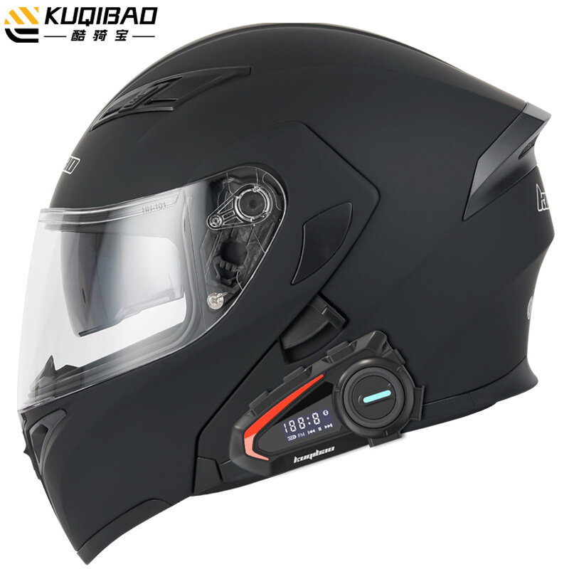 Шлем Chibao K20, 2 линзы, Bluetooth, матовый черный