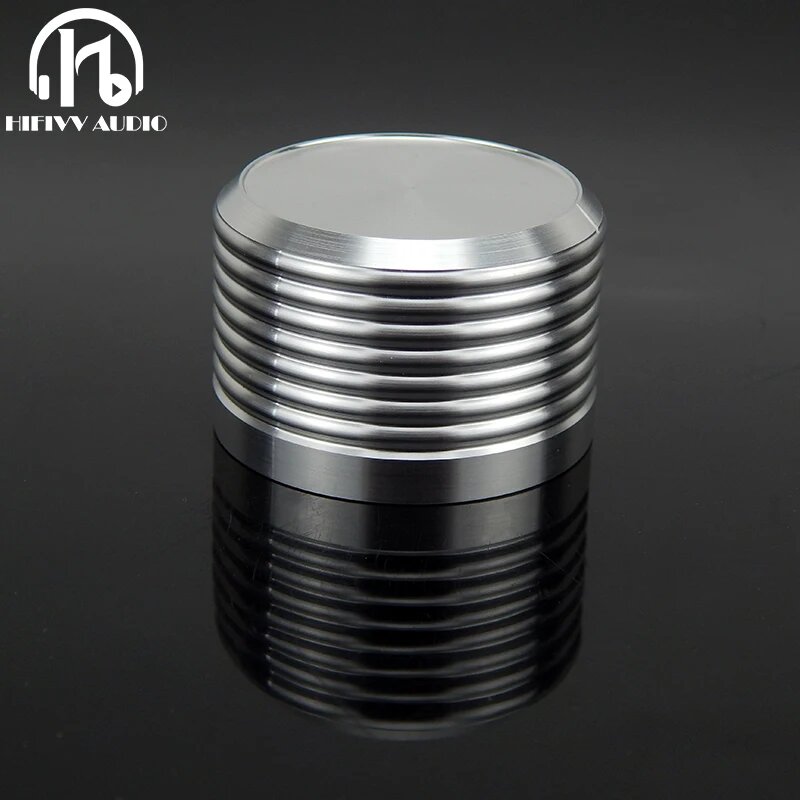 Алюминиевая ручка громкости, bright silver, диаметр 38 мм