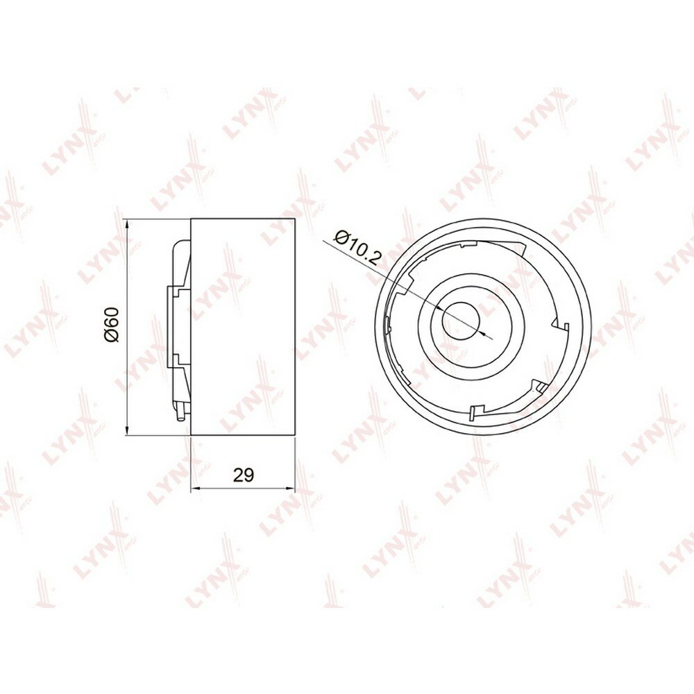 Ролик натяжной / грм lada granta 1.6 11> / kalina 1.4-1.6 04> / priora lynxauto pb-1029