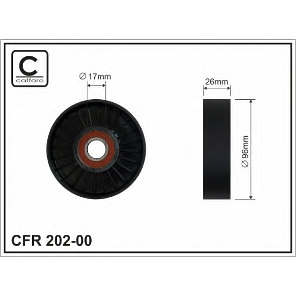 CAFFARO 202-00 (PQG100141 / PQG100142) ролик натяж-ля ремня